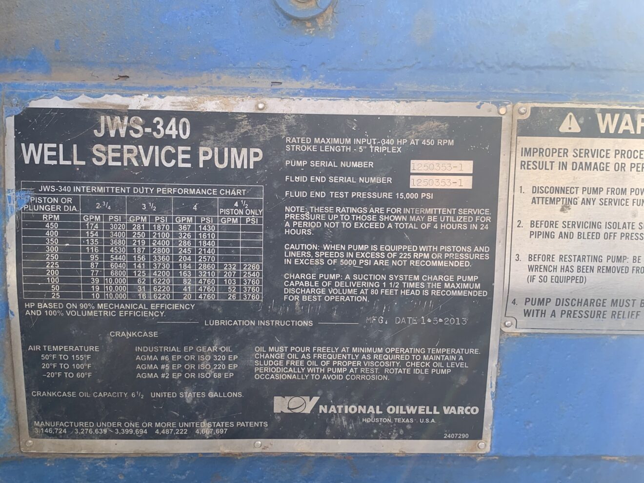 NOV JWS-340 Pump Packages – QBS Rigs